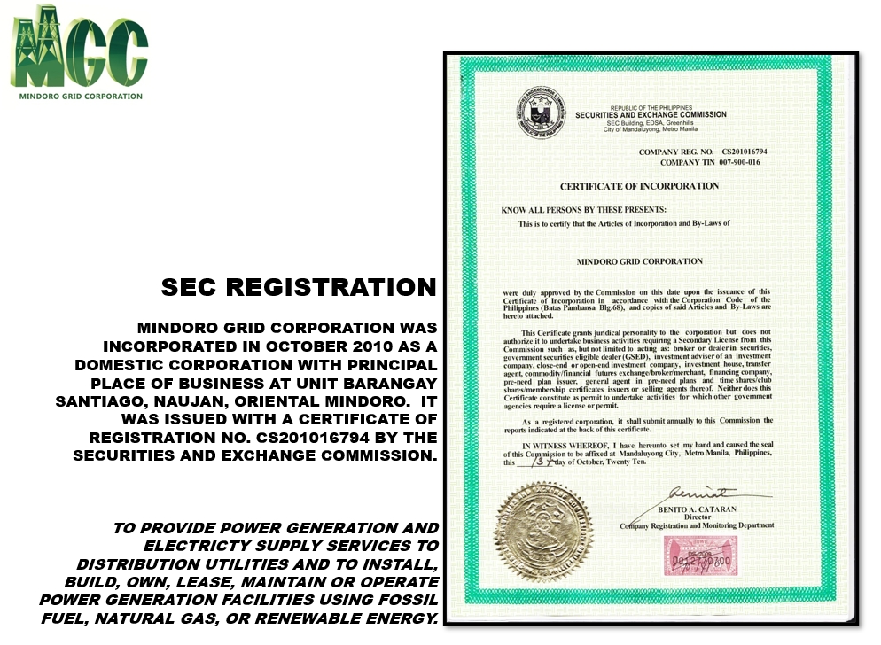 Mindoro Grid Corporation | Grand Smart Holding Corporation